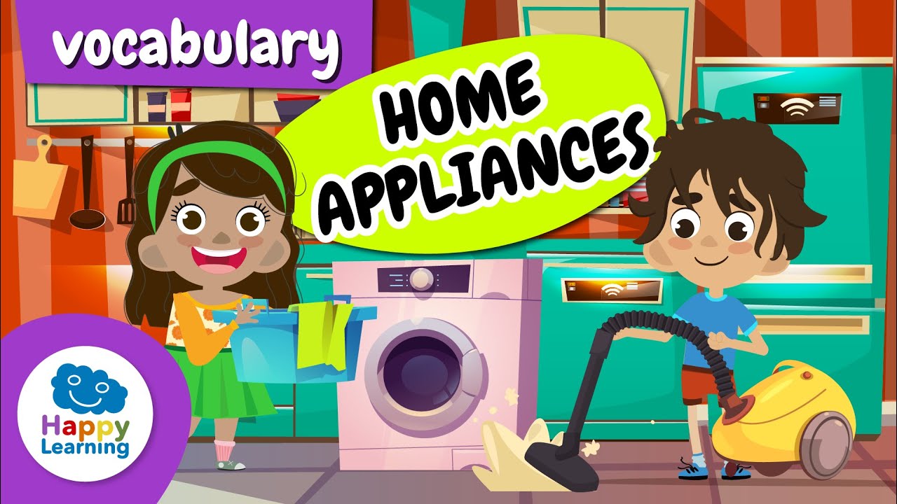 VOCABULARY: HOME APPLIANCES | Learn English Words for Kids 🔌 | Happy ...