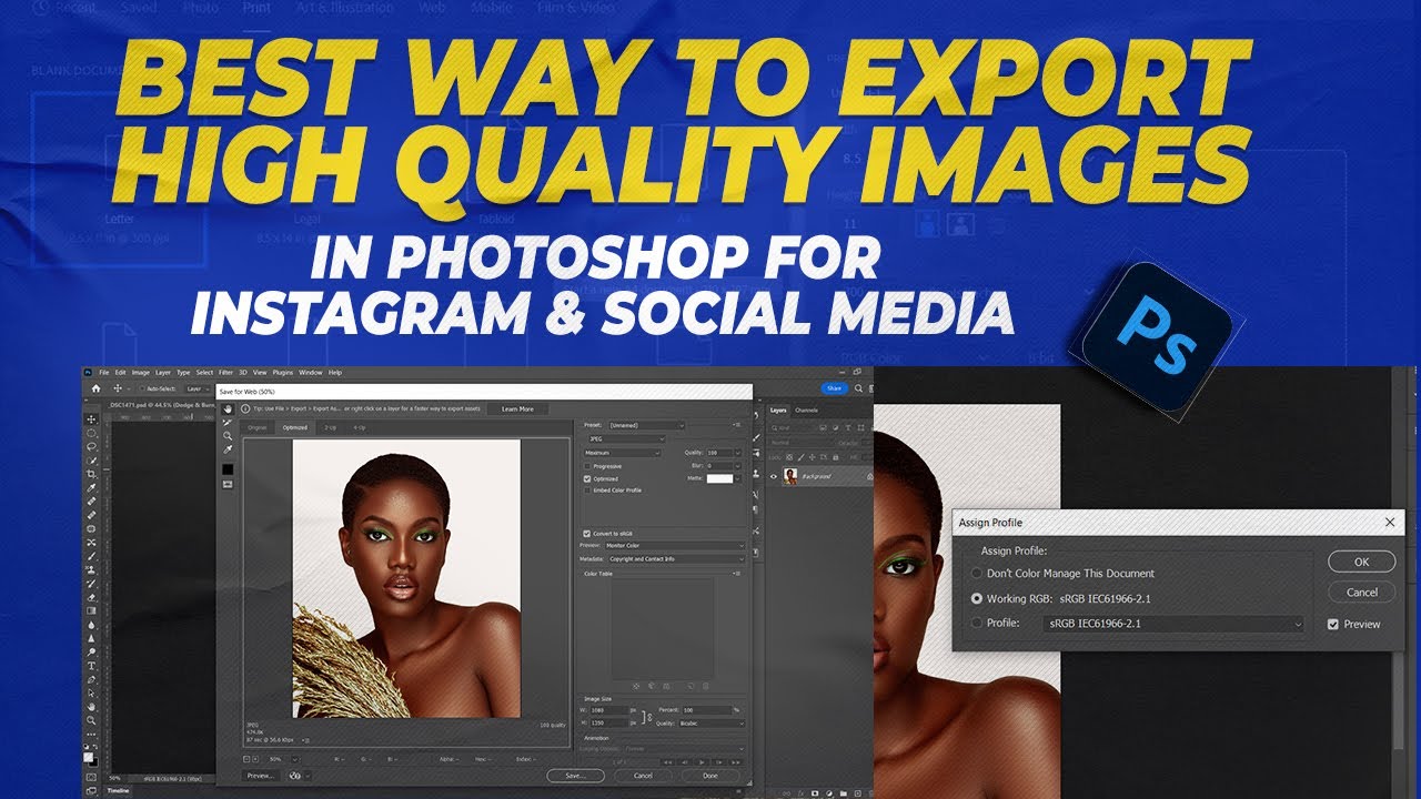 Best way to Export HIGH QUALITY Images In Photoshop For Instagram ...
