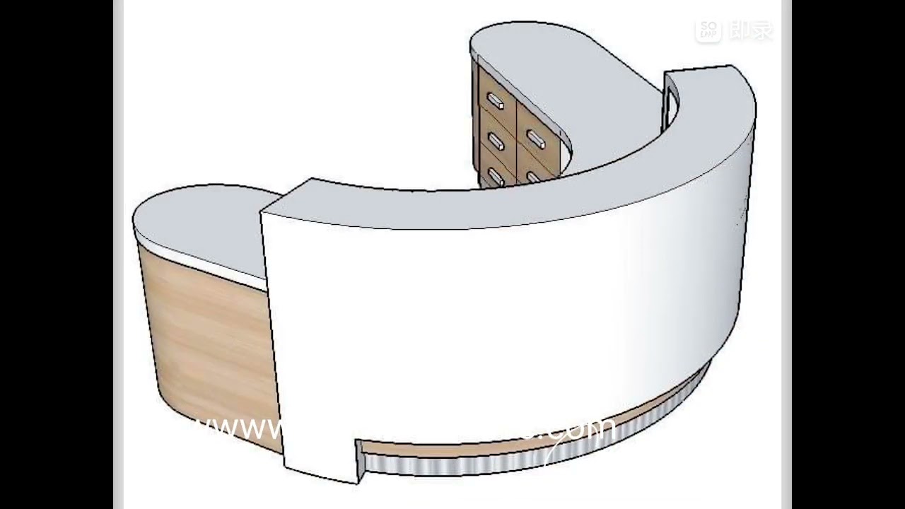 corian curved reception desk for clinic furniture - YouTube
