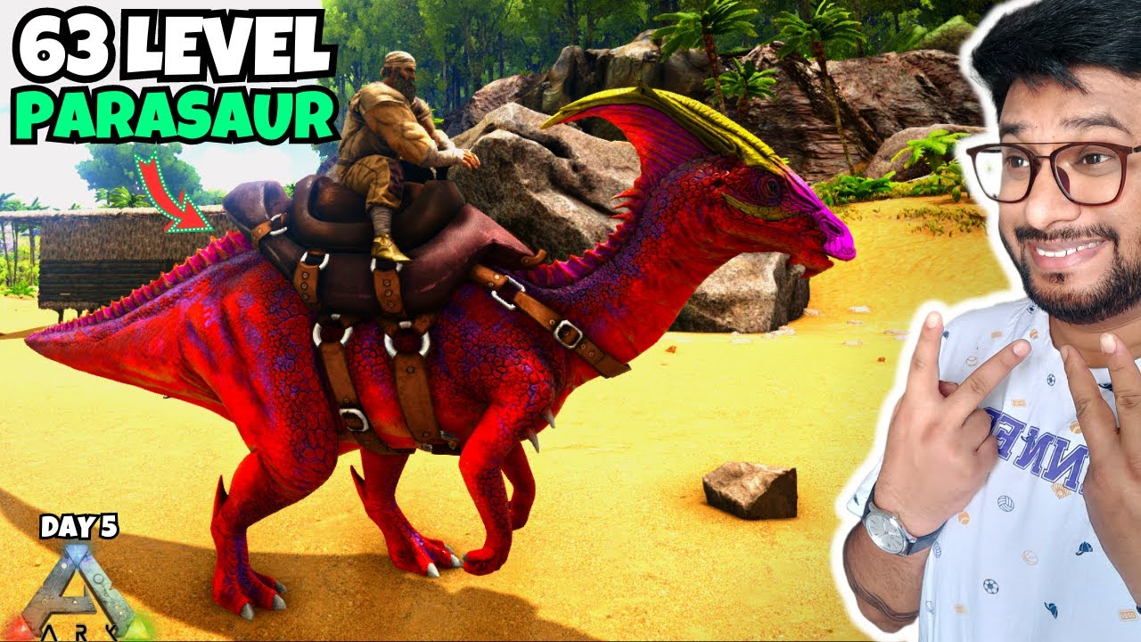 BIG DAY "63 LEVEL" PARASAUR Tamed FOR FARMING | ARK SURVIVAL | #5 - YouTube