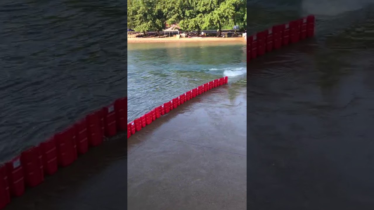 Freestanding Flood protection barriers water door dam along river - YouTube