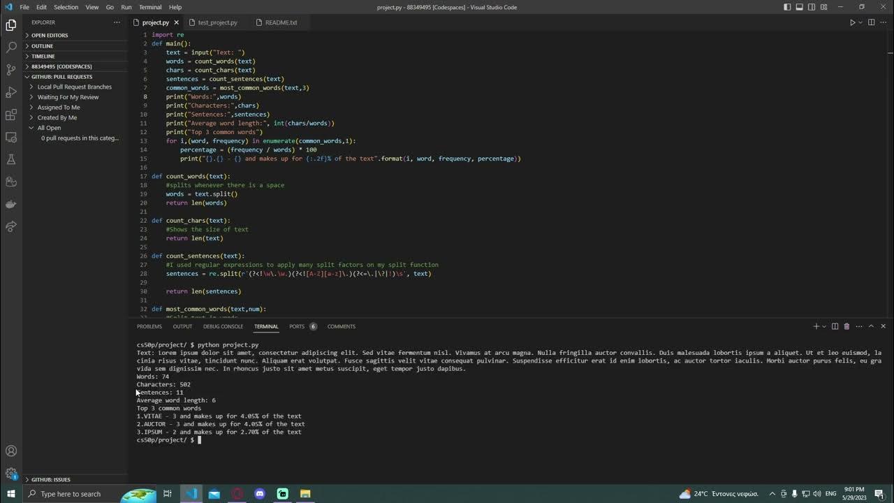 CS50P Final Project - Text Analyzer - YouTube
