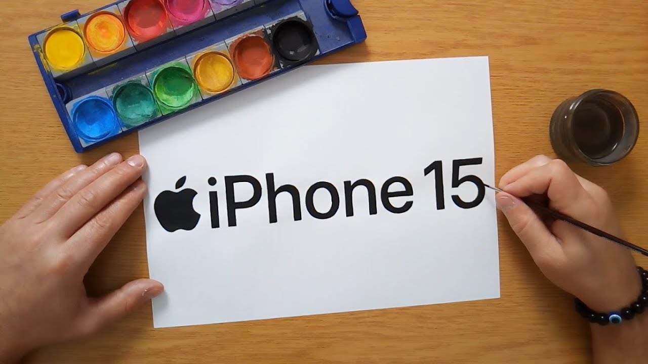 How to draw the iPhone 15 logo - YouTube
