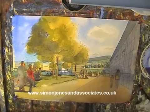 HOW TO PAINT ARCHITECTURAL WATERCOLOUR: Simon Jones & Assoc. - YouTube
