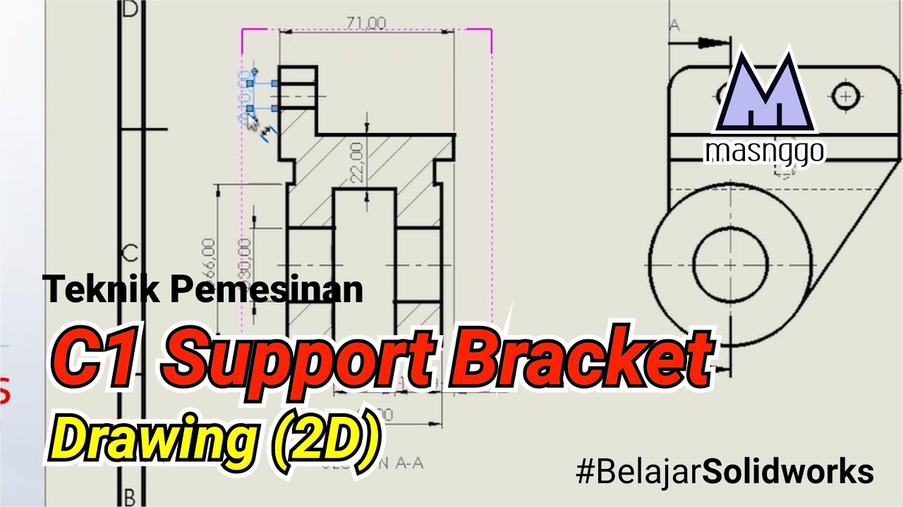 Drawing C1 Support Bracket | Tugas 1 Gambar Teknik Manufaktur Kelas XII ...