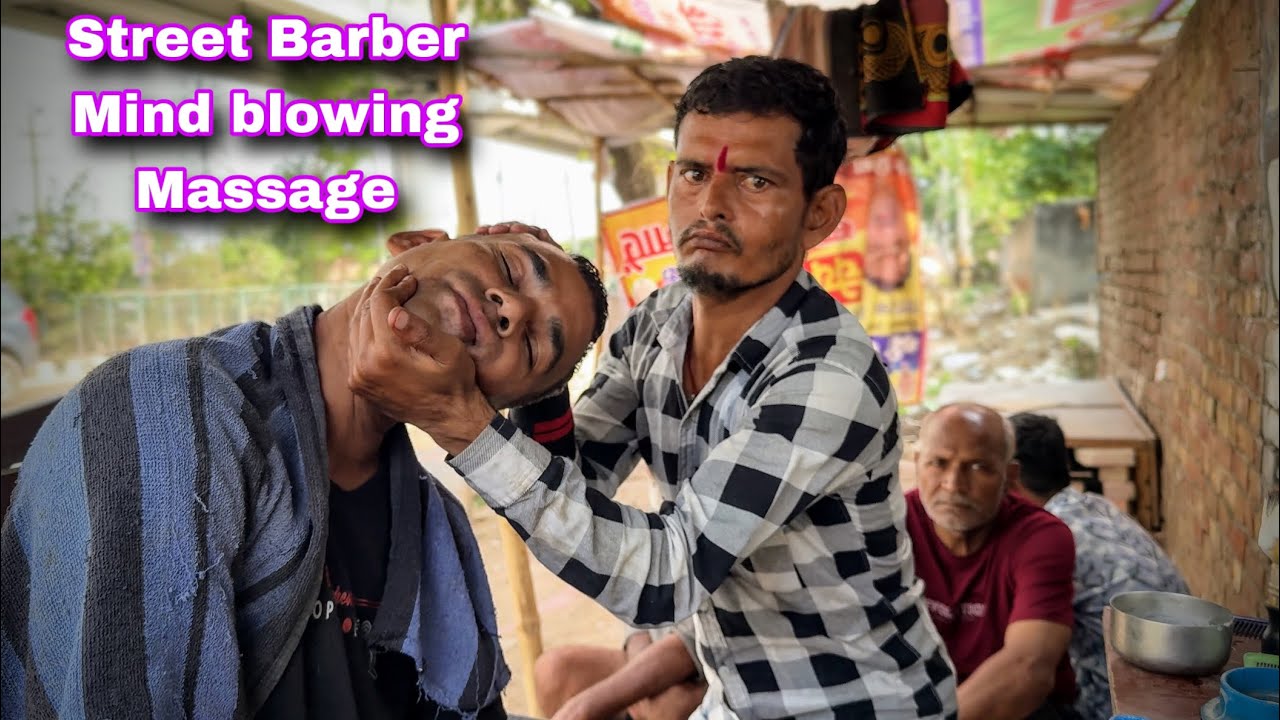 Poor Indian Street Barber Gives INSANE Stress Relief Massage | ASMR ...