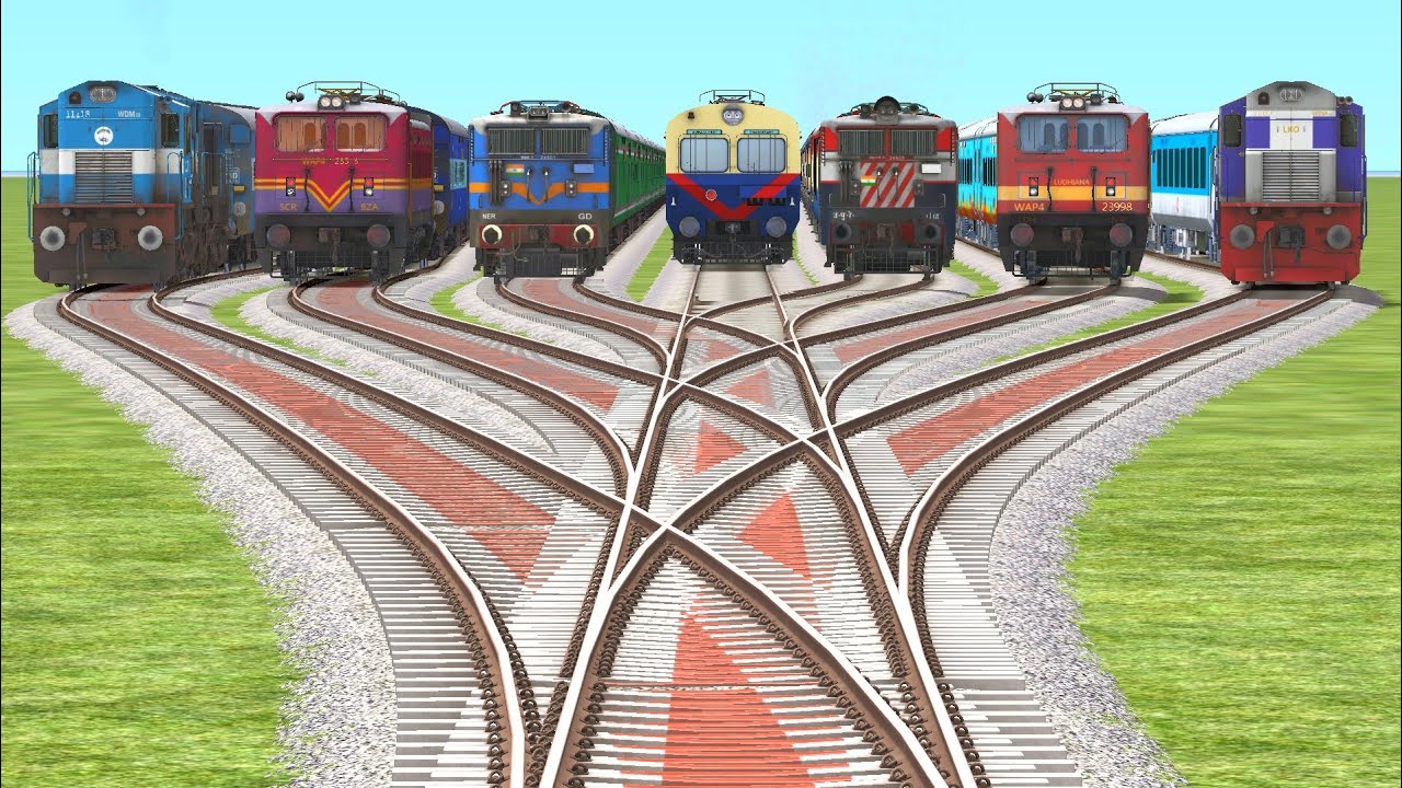 LEFT & RIGHT SIDE CURVED TRACK | Diesel And Electric Train | Forked ...