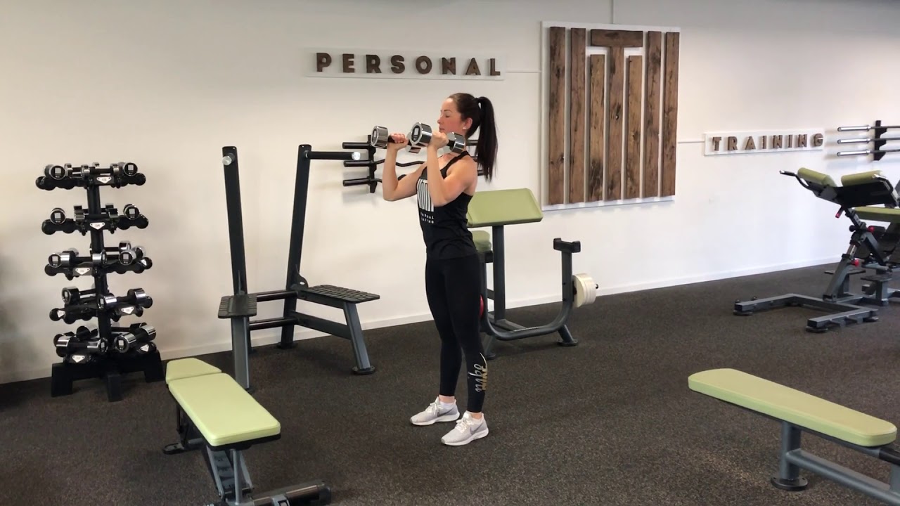 DB Shoulder Press - standing - neutral - YouTube