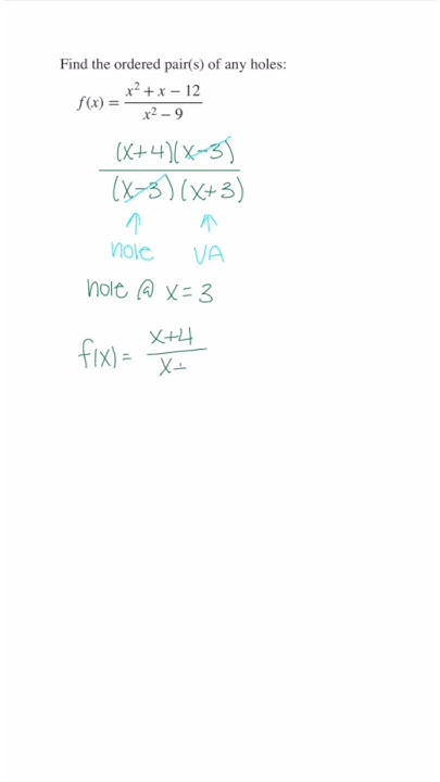 Finding holes of a rational function #discontinuity #precalc # ...