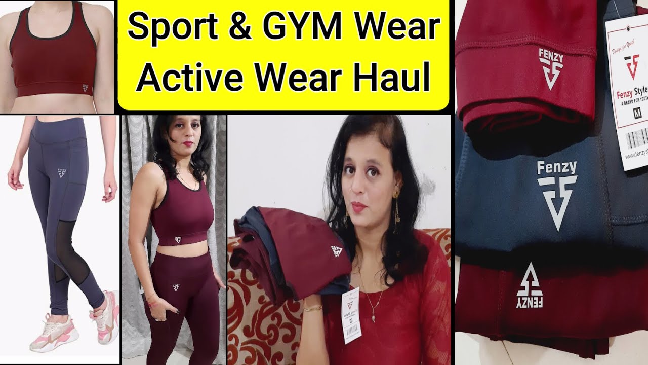 Sports & Gym Outfits Haul // Sport Bra And Bottom Wear Review ...