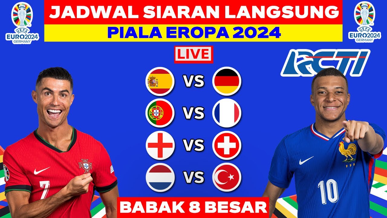 Jadwal 8 Besar Piala Eropa 2024 Malam Ini Live RCTI - Portugal vs ...