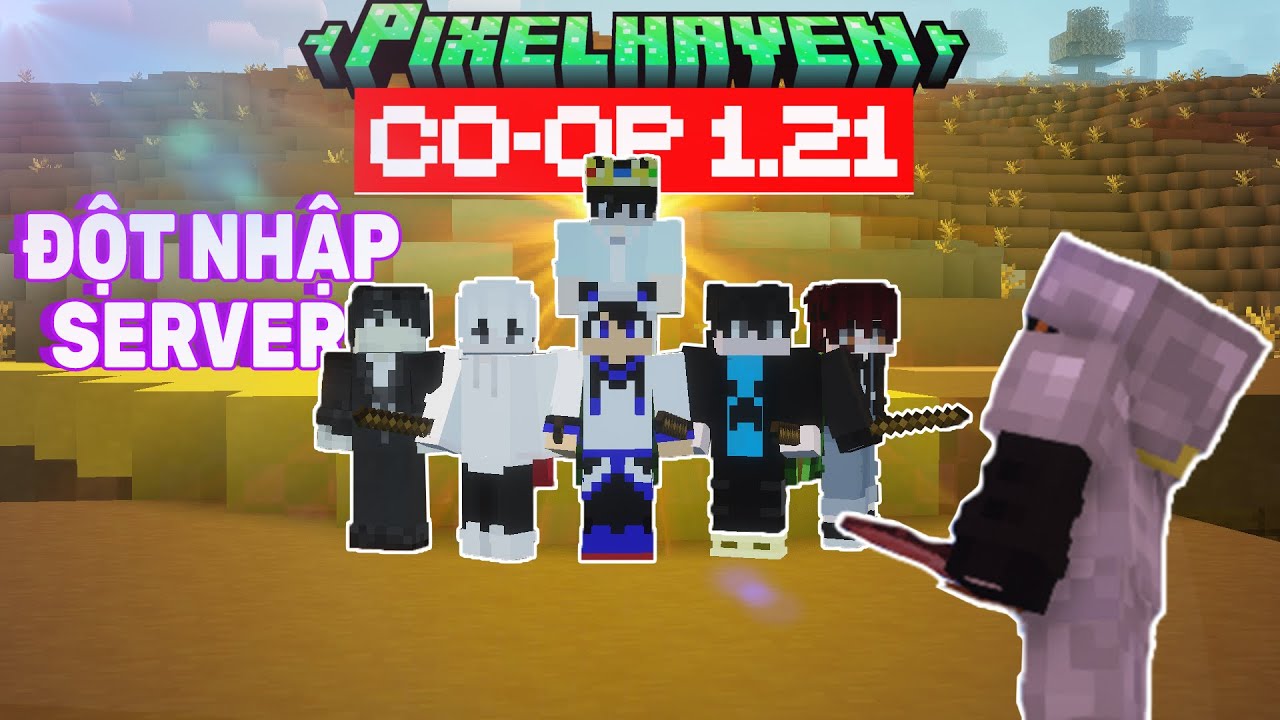 TÔI ĐÃ ĐỘT NHẬP VÀO SERVER MINECRAFT CO-OP | PIXELHAVEN YTB CO-OP CÙNG 5 ANH EM SIÊU NHÂN - YouTube