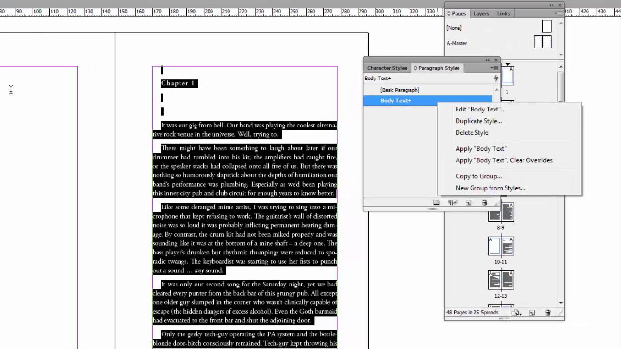 Lay Out a Print Book's Pages – PART 3: Paragraph Styles (Adobe InDesign ...