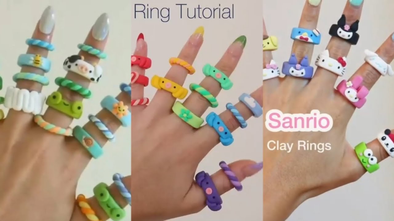 Cute diy clay rings making at home 🏡 😍 ☺️ - YouTube