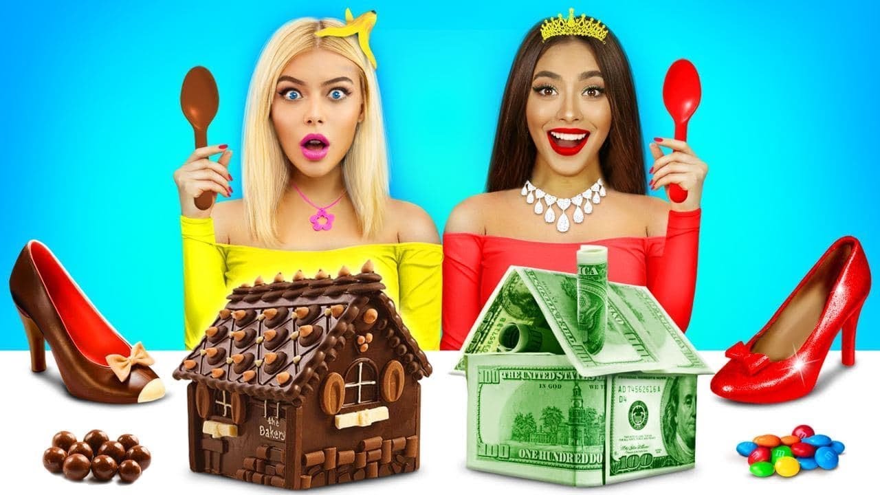 TANTANGAN MAKANAN KAYA VS BANGKRUT | Perang Epic dengan Permen Mahal VS ...