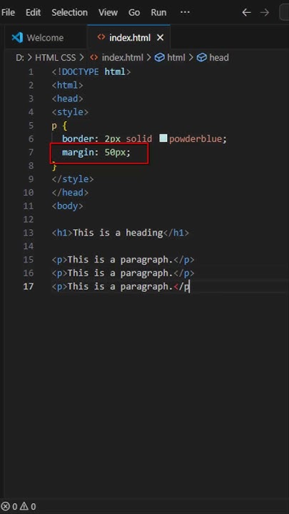 Html masters code for CSS margin #coding #html #webdevelopment #trending #fyp #fypyoutube - YouTube