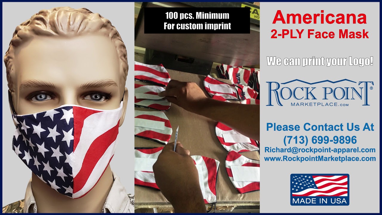 Americana Face Mask - Custom imprint - YouTube