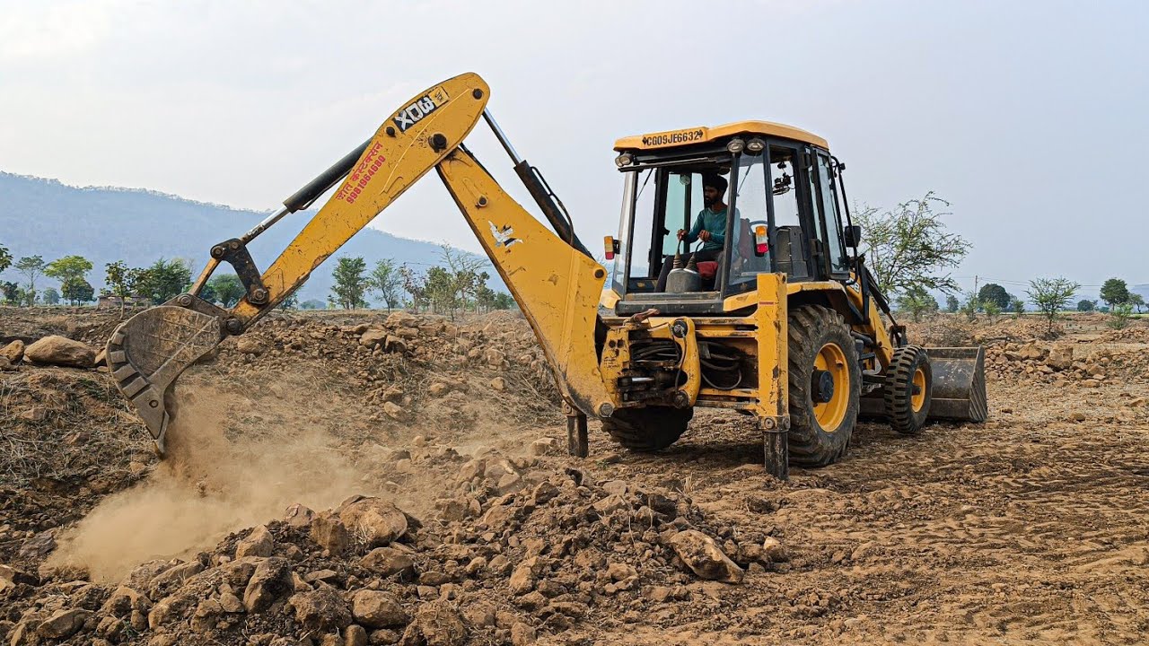 Jcb 3dx Backhoe Cutting Big Stone From Doliya - Jcb Video - YouTube