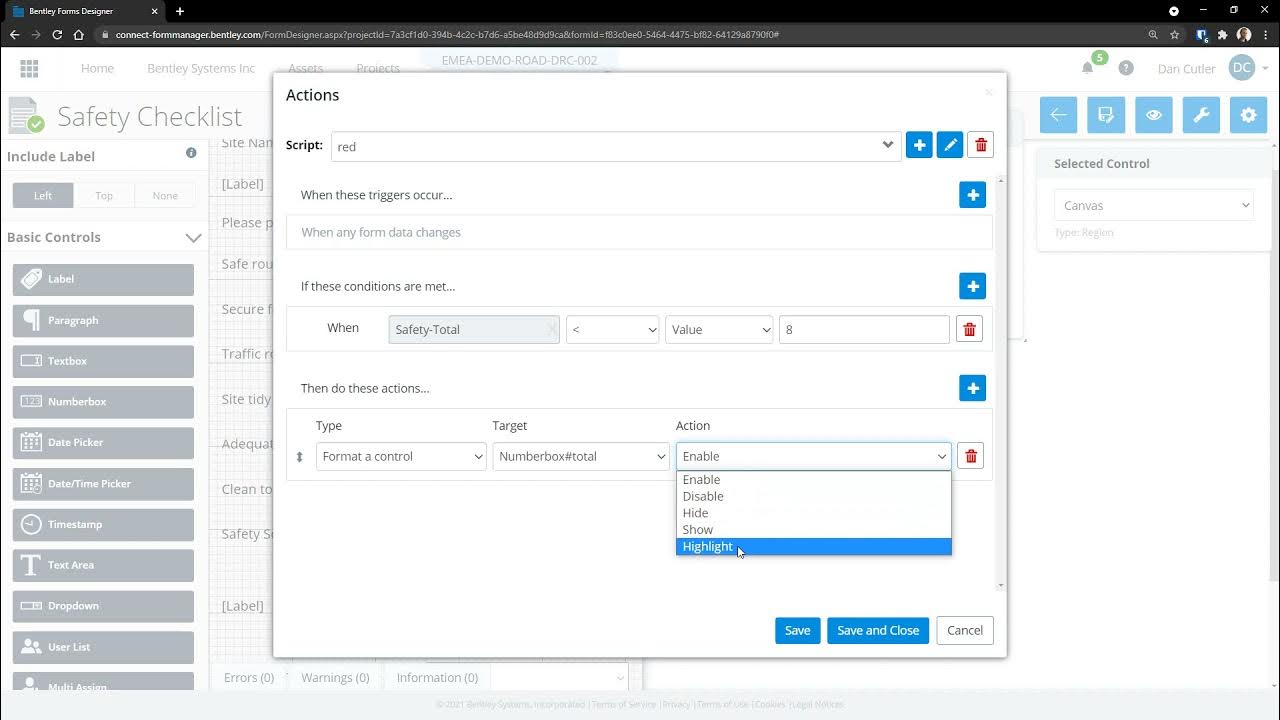 Actions Scripts 2 of 2 - ProjectWise 365 Forms - YouTube