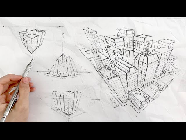 Vanishing Point Drawings City