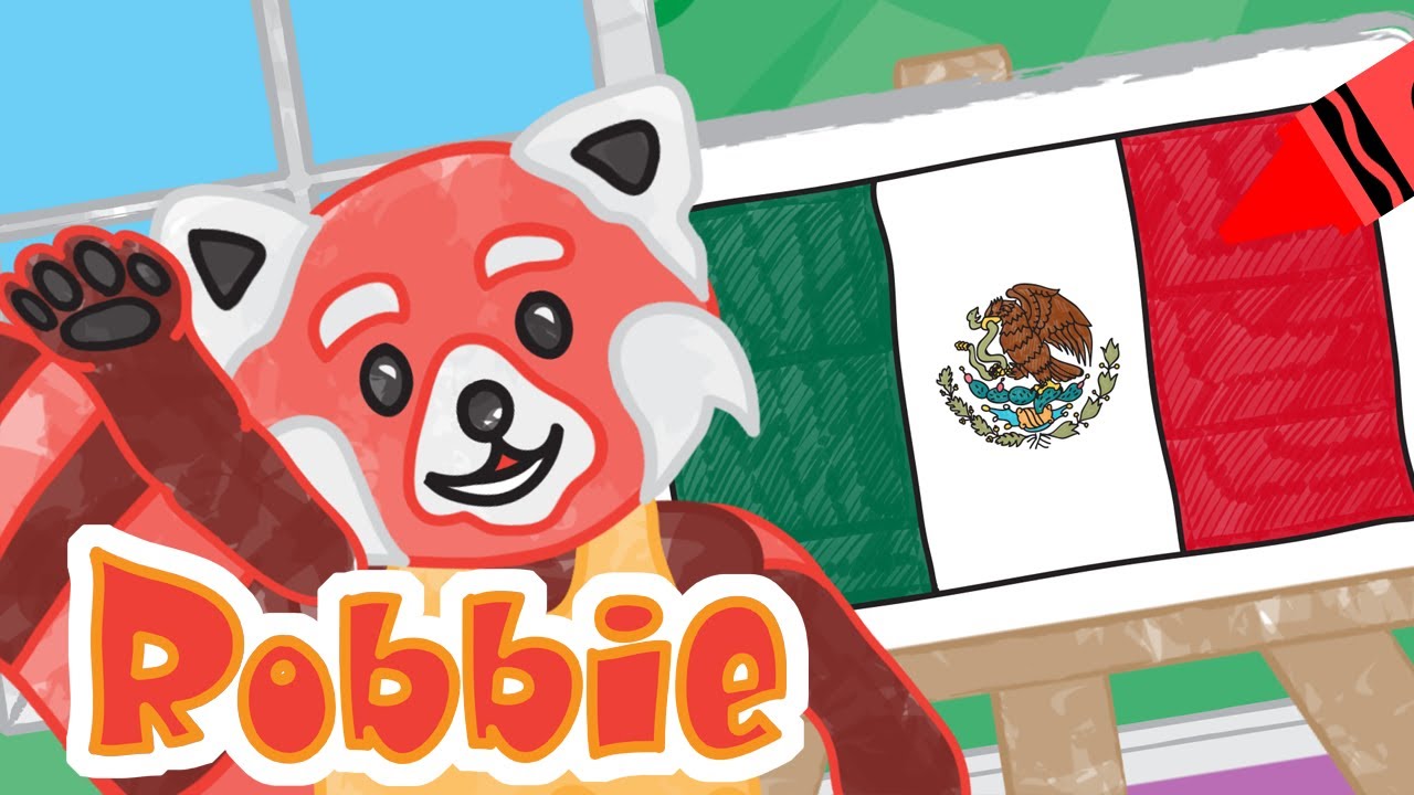 How to Draw Mexico Flag with Robbie the Red Panda | Tanimated Toys ...
