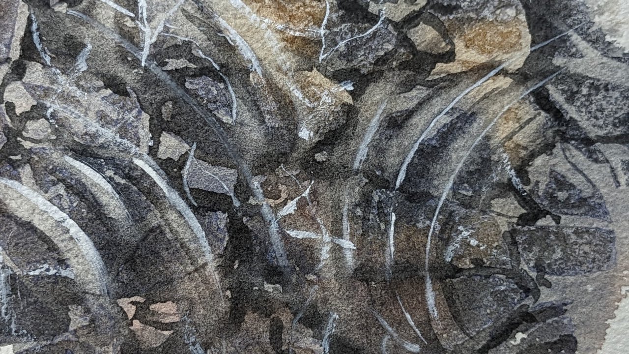 How to Paint Underwater Rocks Using Plastic Wrap | Easy Watercolor ...