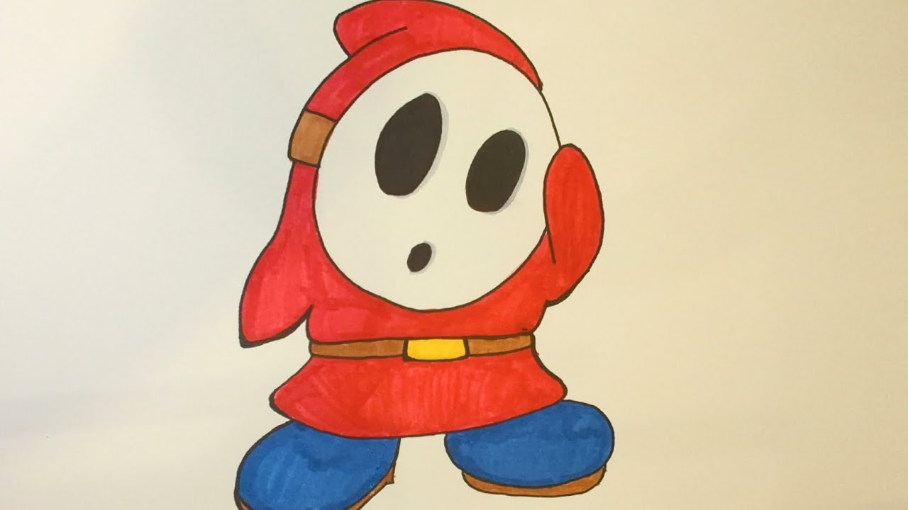 How to draw shy guy , easy step by step - YouTube