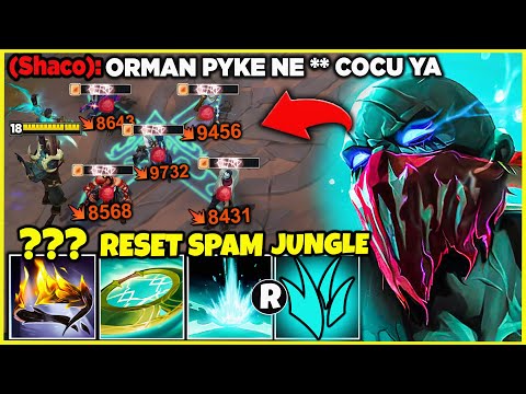 PYKE JUNGLE !! GÖRÜNMEZ GANK ATIYORUM ÇILDIRTTIM !! 1 AFK İLE OYNADIK !!