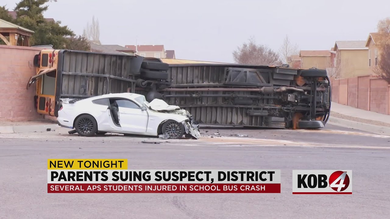 Parents sue man accused of crashing into Albuquerque school bus - YouTube