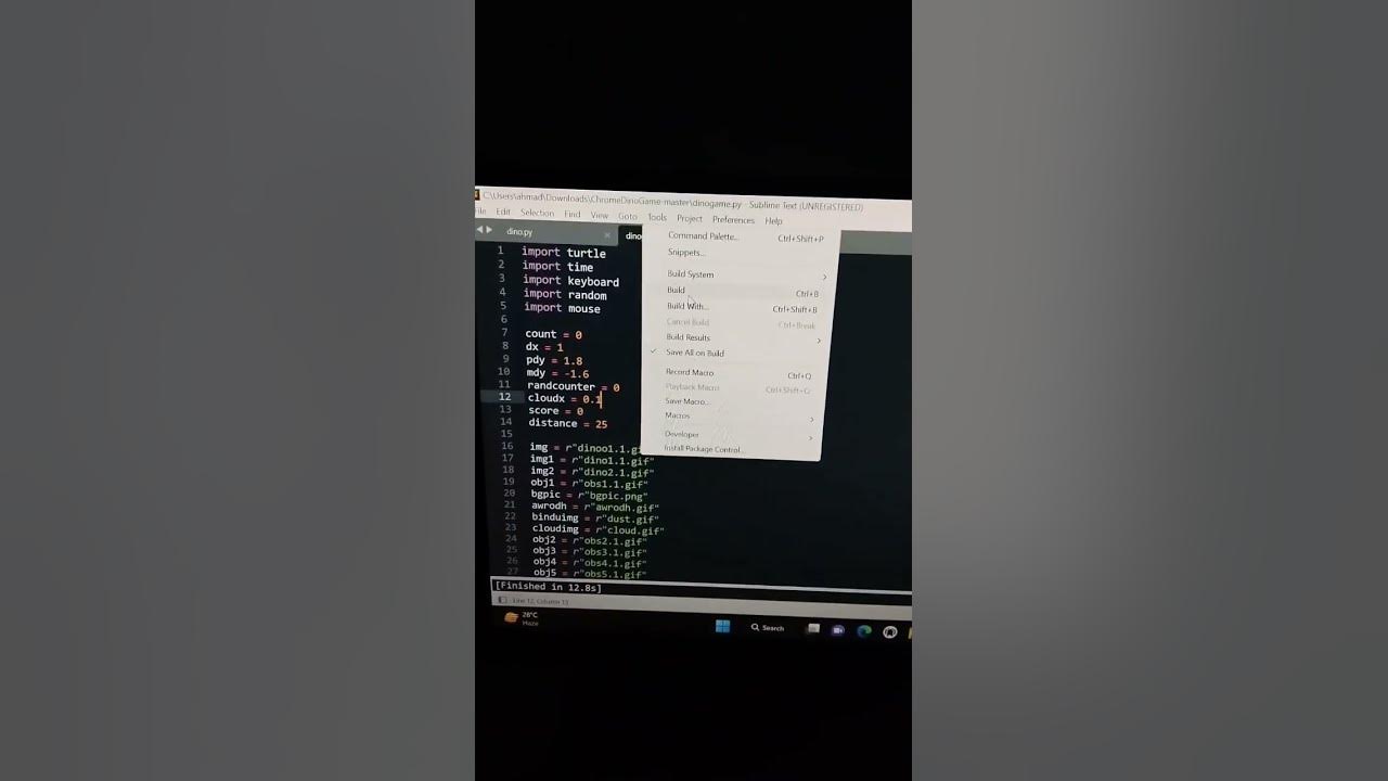 Trying My Favorite Trex Game Using Python 🐍 Codingchallenge Youtube