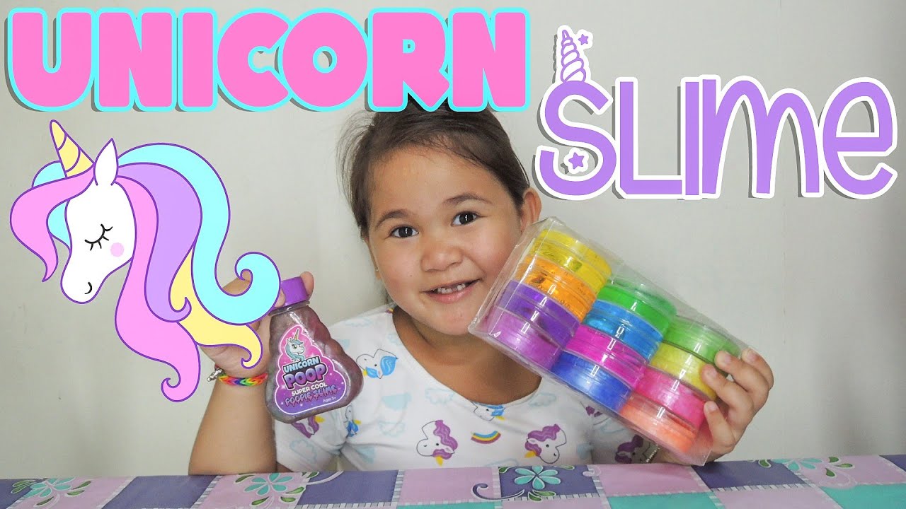 PRETEND PLAY SLIME and LEARNING NUMBERS & COLORS with UNICORN POOP ...