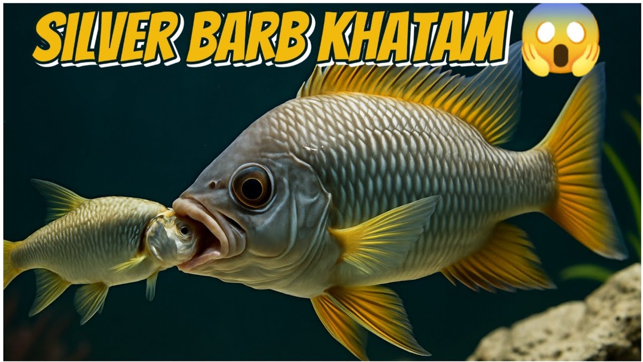 Cichlid Attacks Silver Barb Fish In Aquarium | Morbi Fish - YouTube