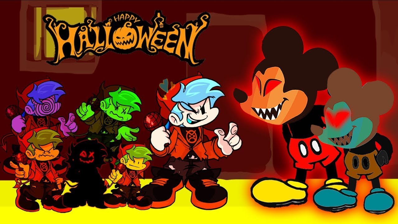 FNF UnHappy, Happy Mickey Mouse VS Mickey Mouse Halloween 🎵 Halloween ...