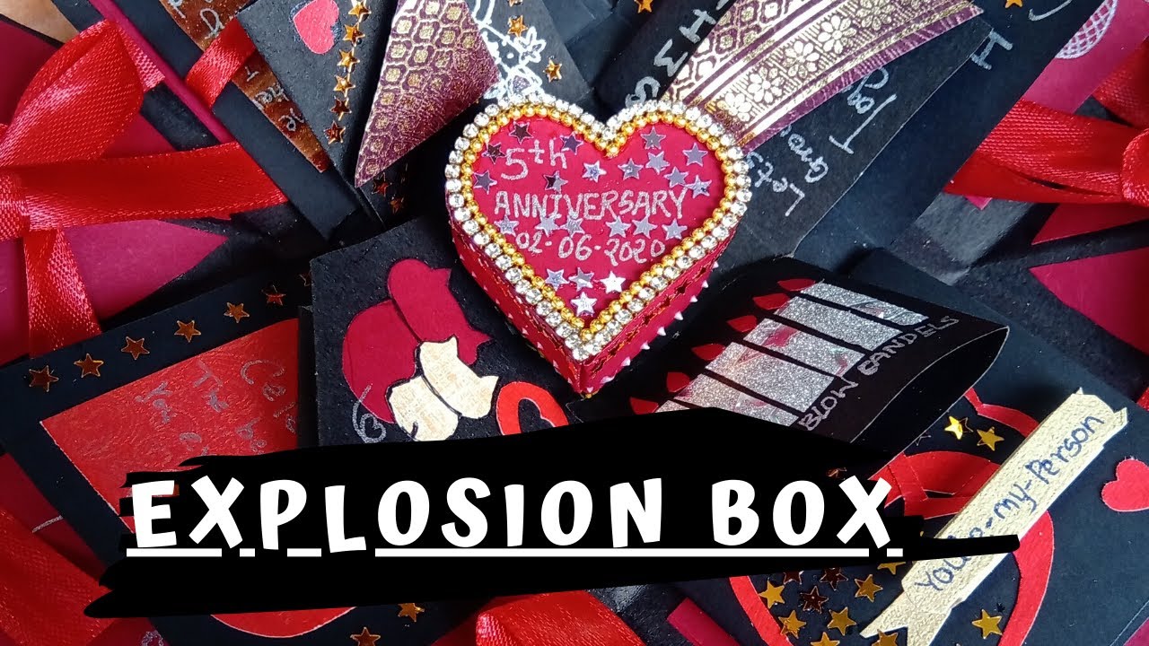 Anniversary explosion box | Explosion box | Creative ideas ...