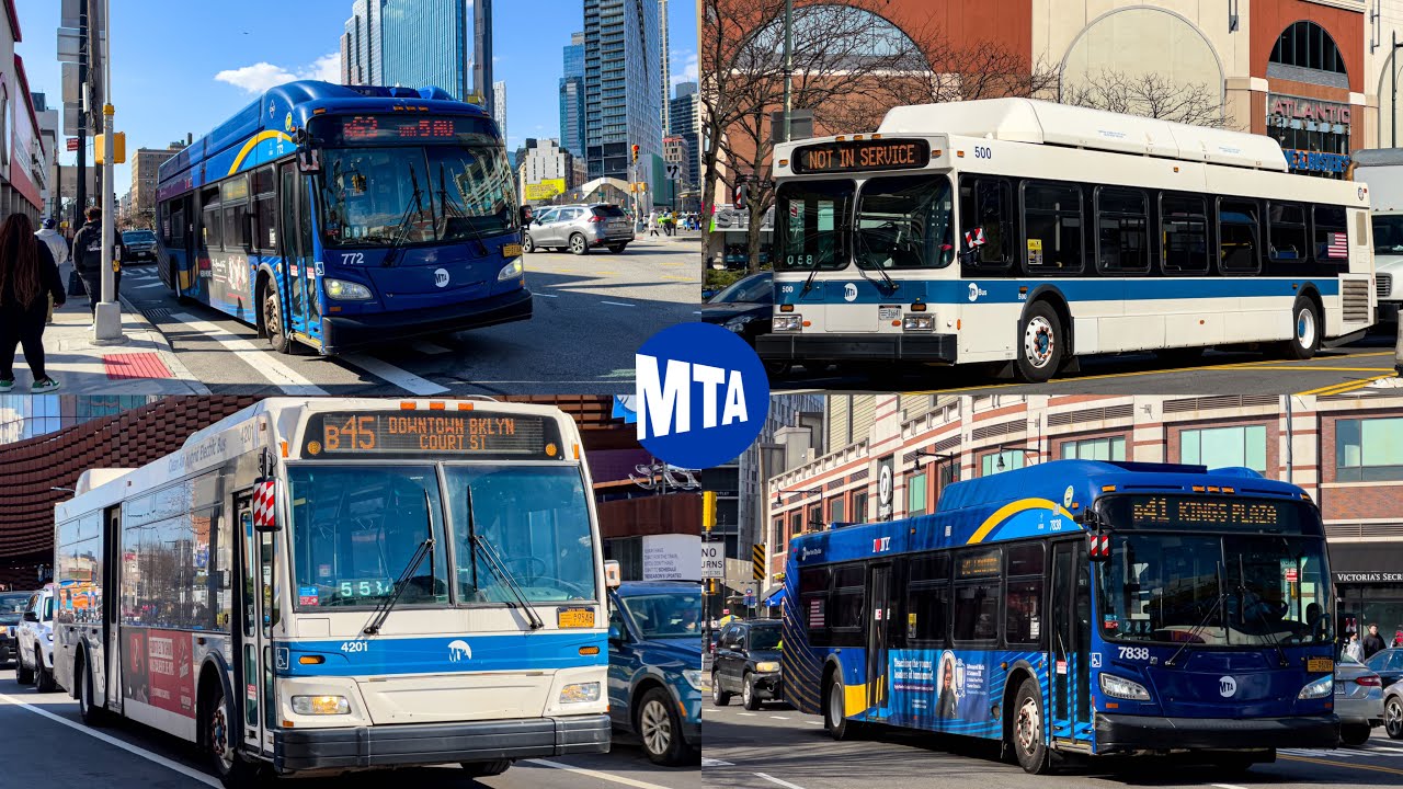 MTA New York City Bus Compilation at Barclay's Center - YouTube