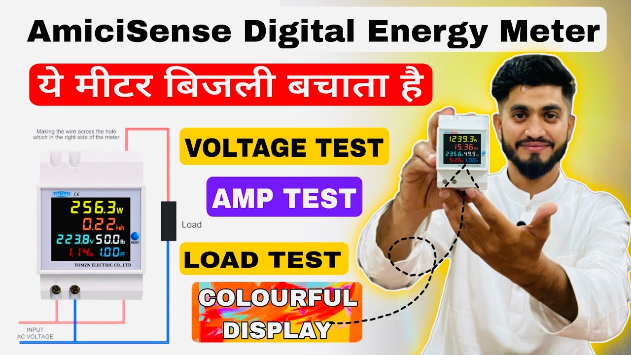 amiciSense 6 in 1 AC 40-300V 100A Digital Energy Meter || Voltage ...