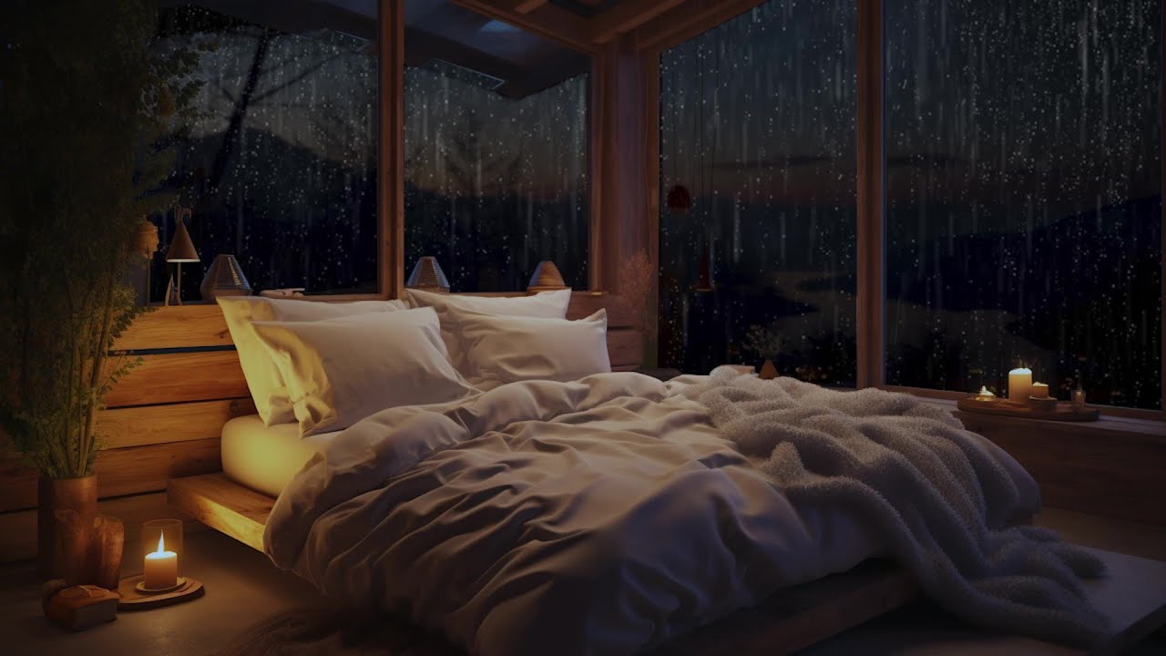 Tranquilizing Sound of Rain and Warm Glow of Candlelight for Mindful ...