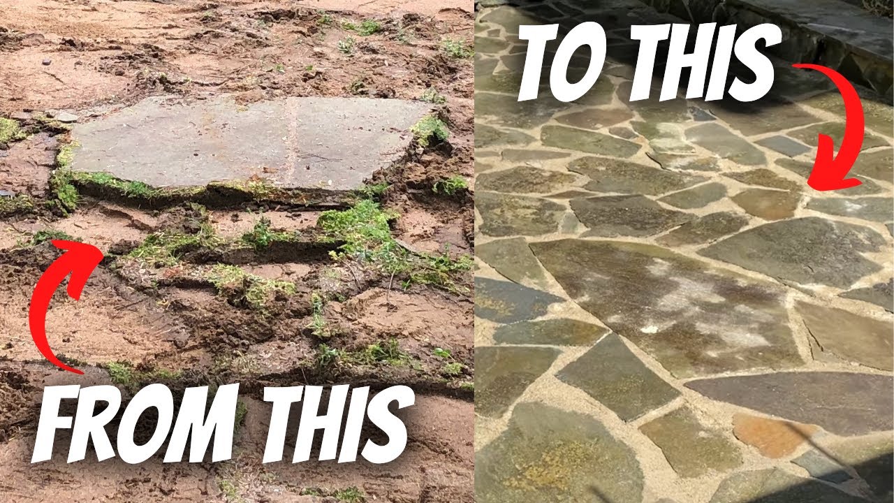 Re-Laying a 30 Year Old Flagstone Patio! - YouTube