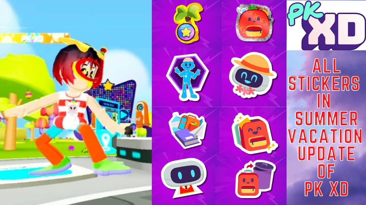 How To Unlock All Stickers In PKXD summer vacation update? || Pk Xd ...