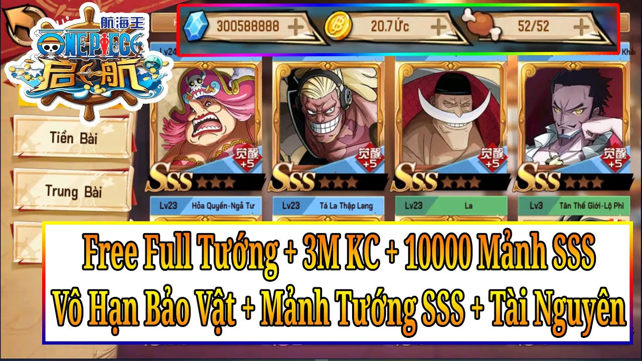 One Piece Set Sail | Free 3M KC | 10000 Mảnh SSS | Vô Số Bảo Vật + Tài ...