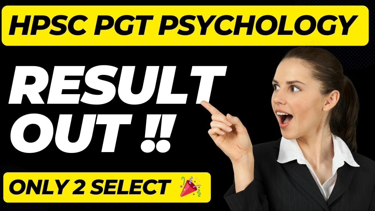 HPSC PGT PSYCHOLOGY RESULT OUT 2024 | PSYCHOLOGY CUT OFF - YouTube