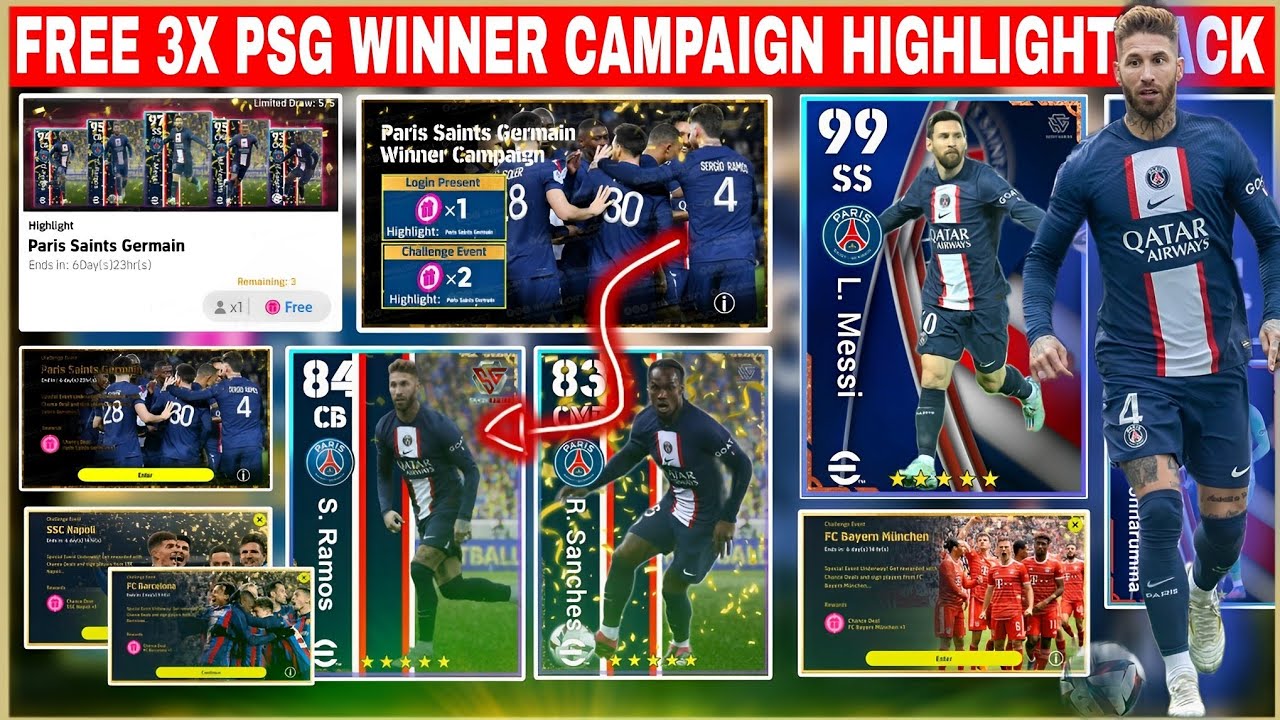 THURSDAY NEW PSG HIGHLIGHT PACK IN #efootball2023 || WINNER CAMPAIGN: GET 3X FREE REWARDED # ...