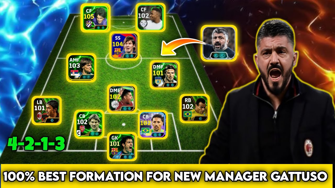 100% Best Formation For New Manager Gattuso 🥶| 4-2-1-3 Squad Building ...