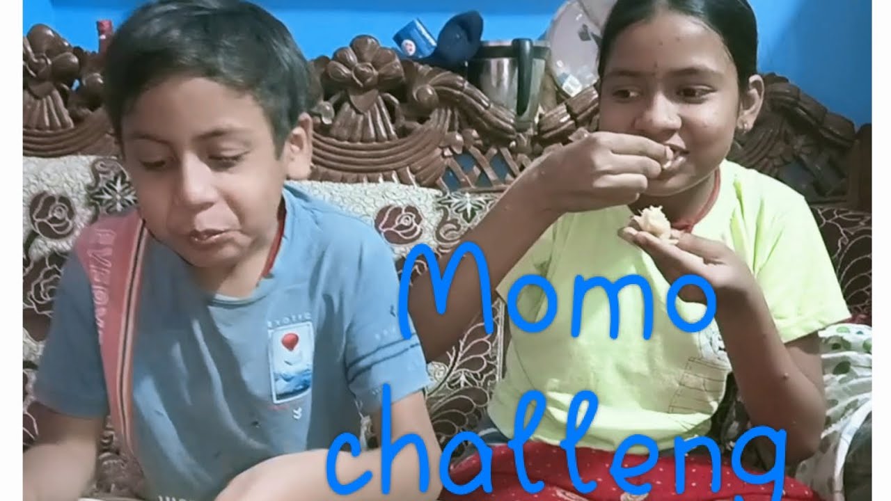 Momo challenge with my brother. we eating only four momos - YouTube