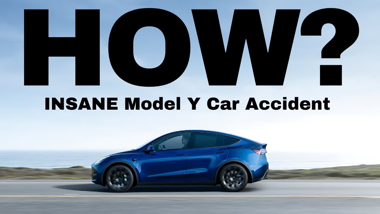 INSANE Model Y Car Accident Leaves Driver Unharmed - YouTube