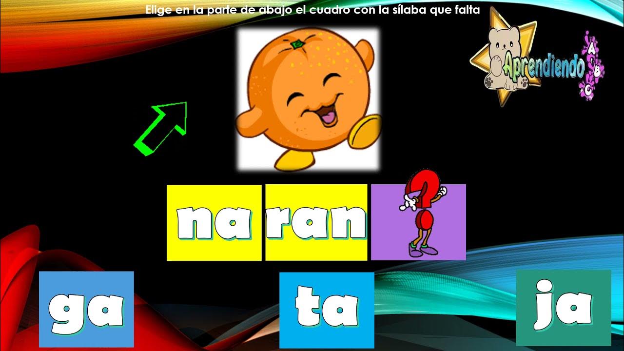 JUEGO INTERACTIVO EN POWER POINT- COMPLETAR PALABRAS CON SILABAS- PPT ...