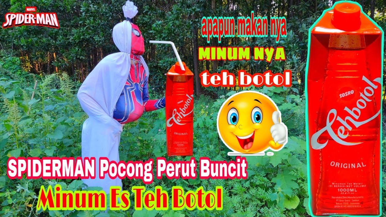 SPIDERMAN Pocong Perut Buncit, Minum Es Teh Botol Mencari Mainan ...