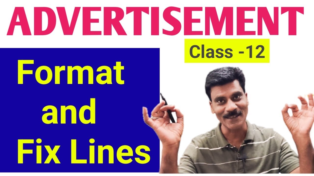 Advertisement for Class 12 | Advertisement format and fix Lines ...