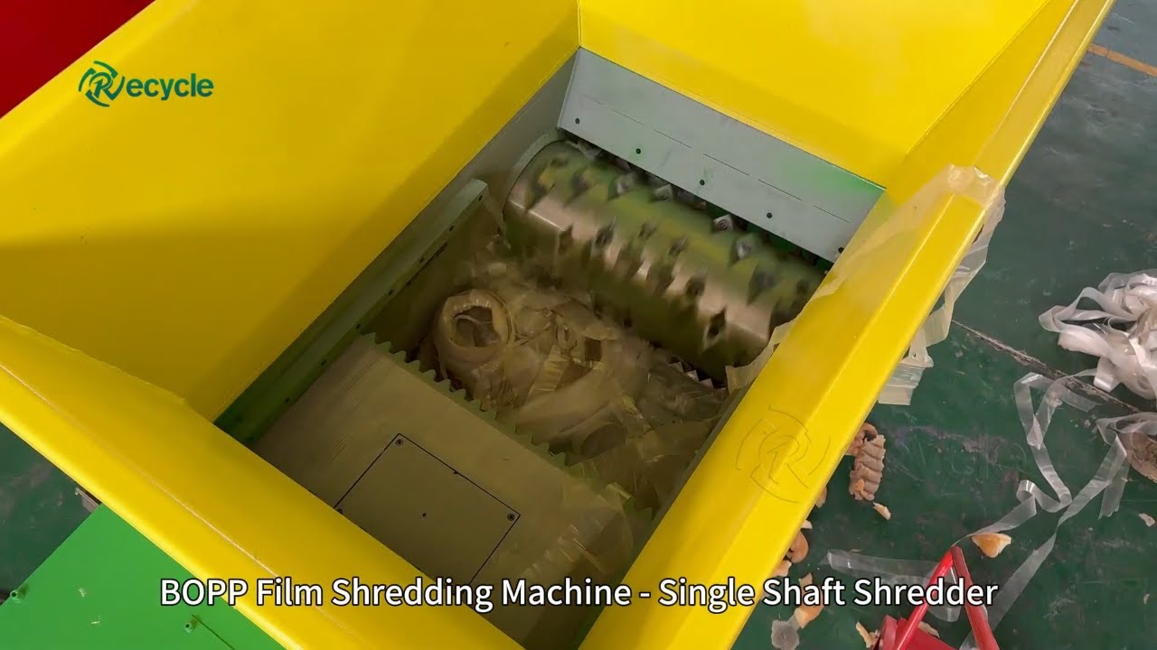 PP Plastic Film Shredding Machine | 600 Single Shaft Shredder - YouTube
