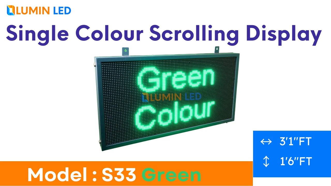 Model:S33 Green / P10 single Colour LED Scrolling Display | Mobile App ...